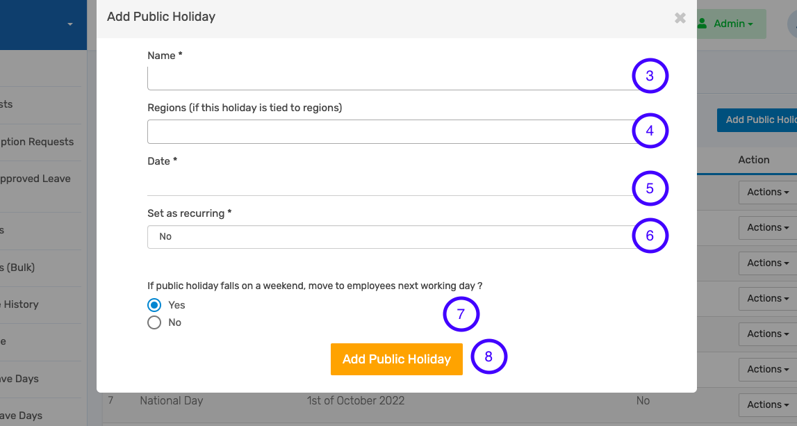 How To Create a Public Holiday